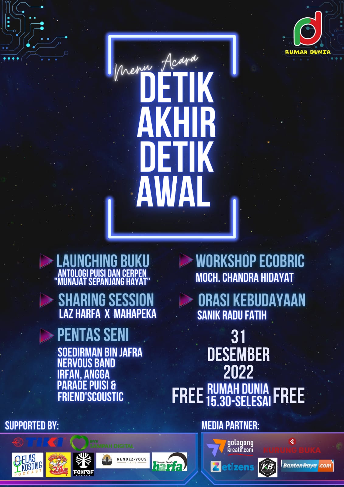 Detik Akhir 2022 Detik Awal 2023 Rumah Dunia Ajak Masyarakat Peduli ...